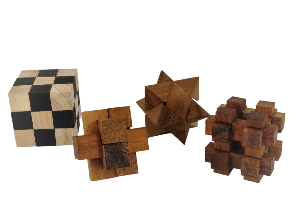 4 puzzles in 1 Wooden Box: Assorted Puzzles – Puzzling Puzzles