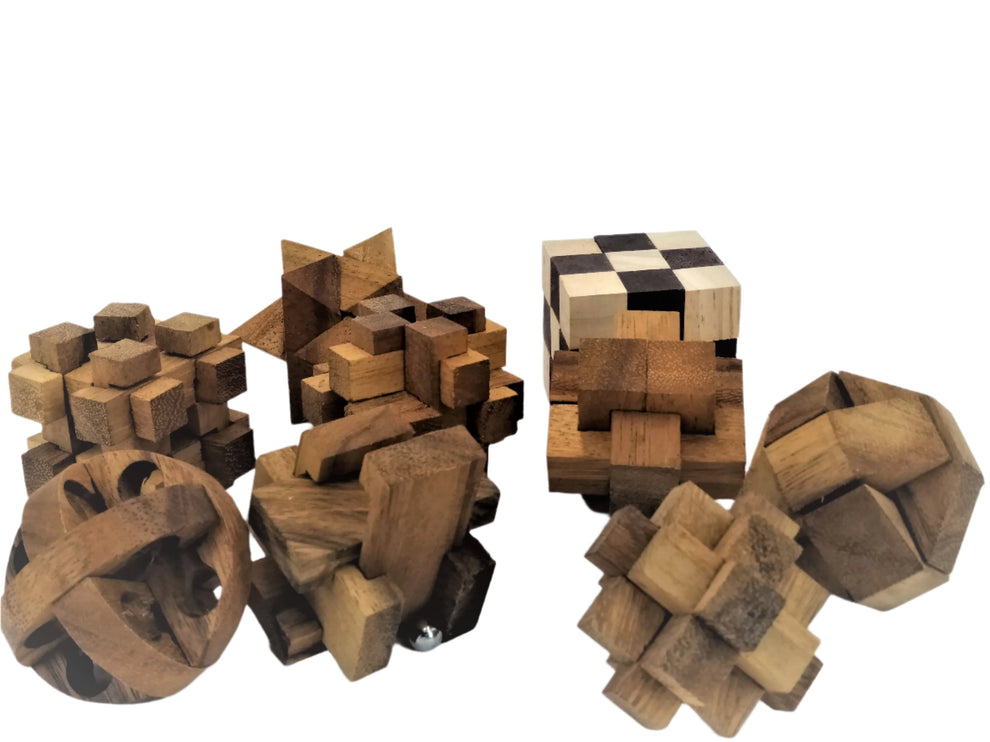 9 puzzles in 1 Wooden Box: Assorted Puzzles – Puzzling Puzzles