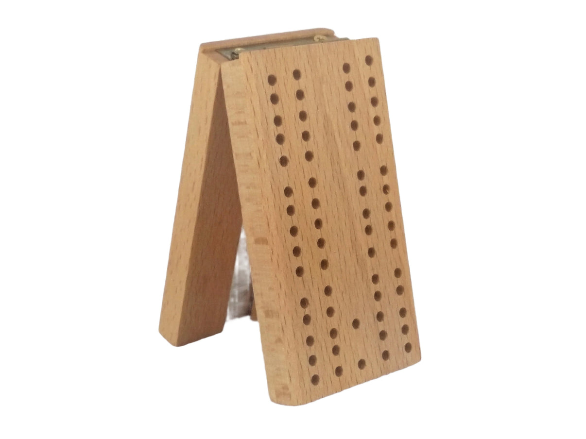 Cribbage board Mini - Travel folding- All wood 2 track – Puzzling Puzzles